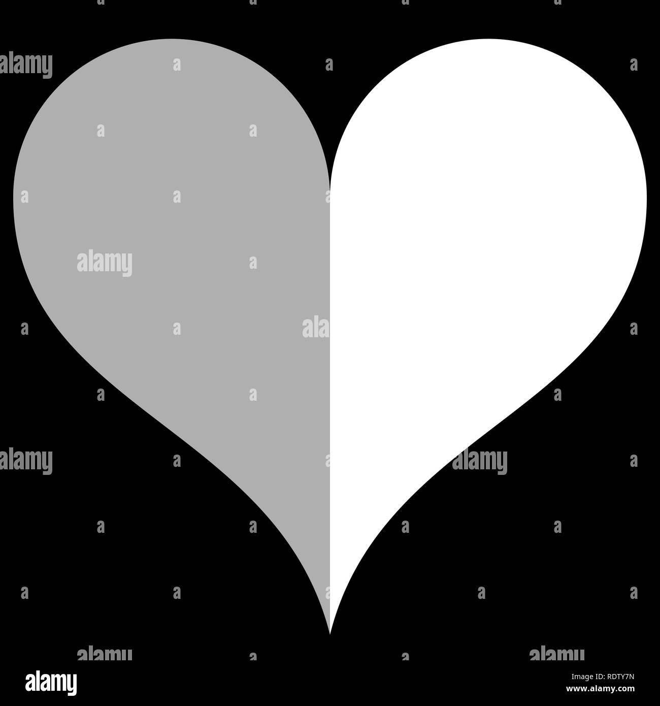 Heart symbol icon - white simple, isolated - vector illustration Stock ...