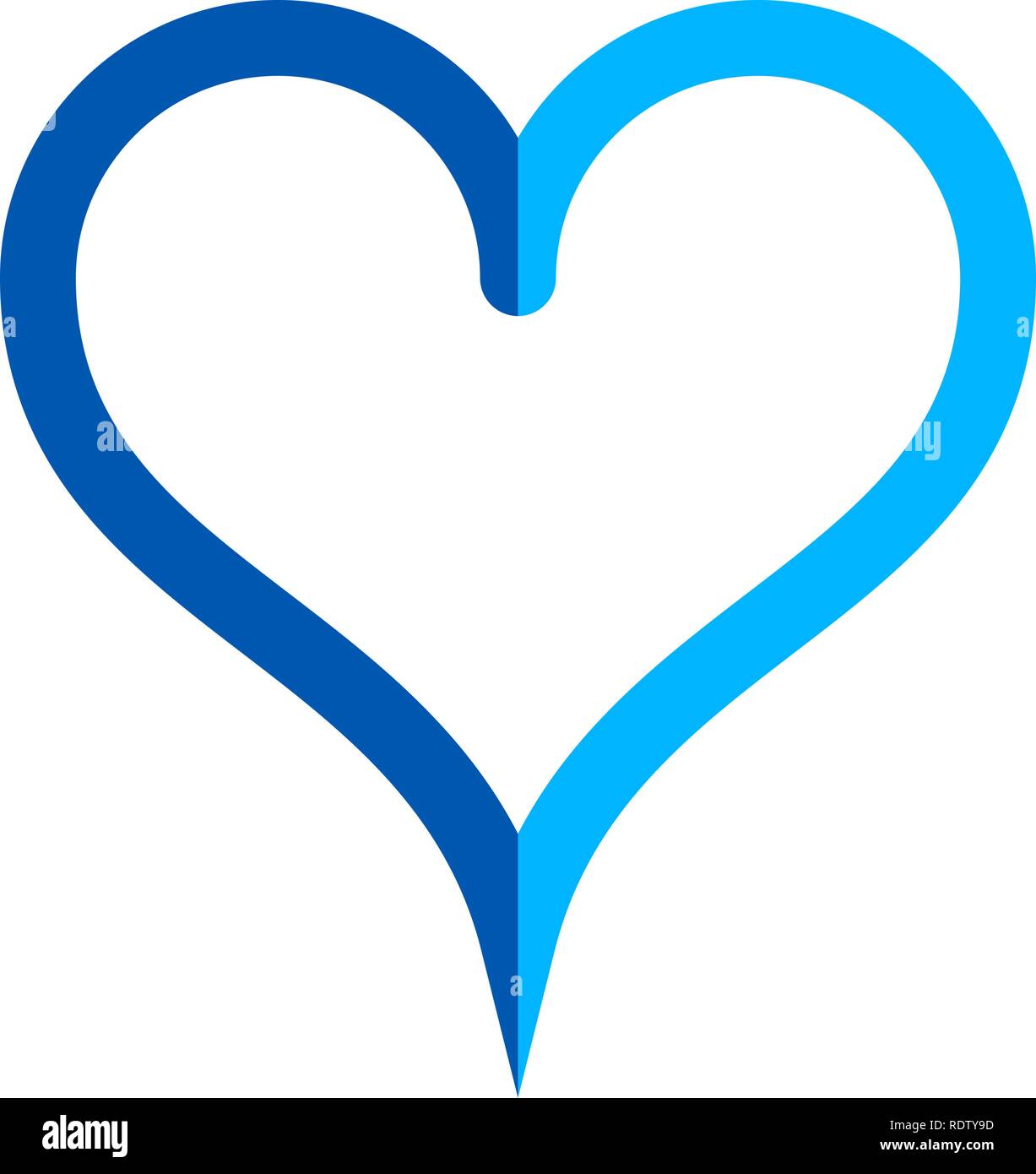 Blue Heart Outline