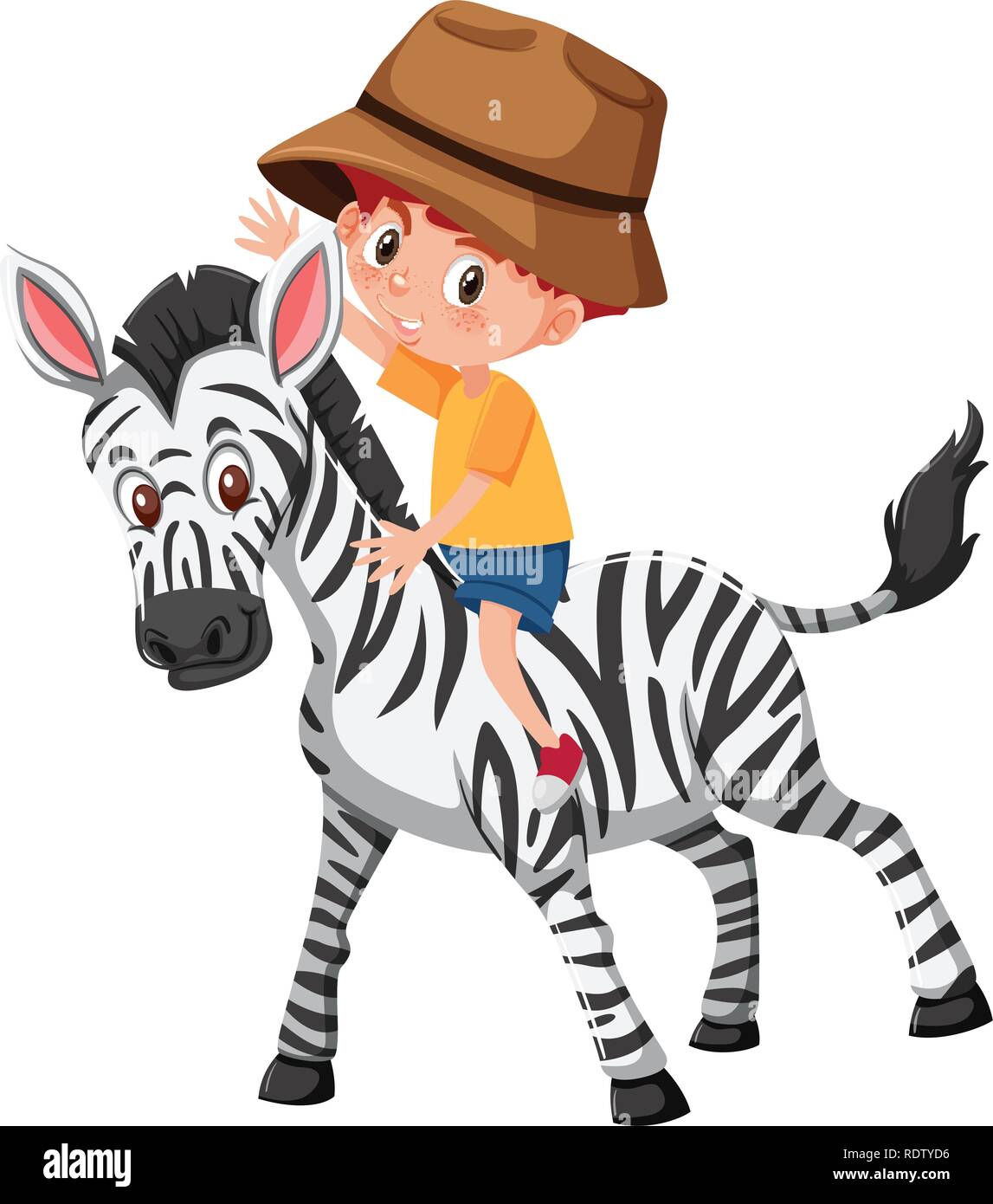 A boy riding zebra illustration Stock Vector Image & Art - Alamy