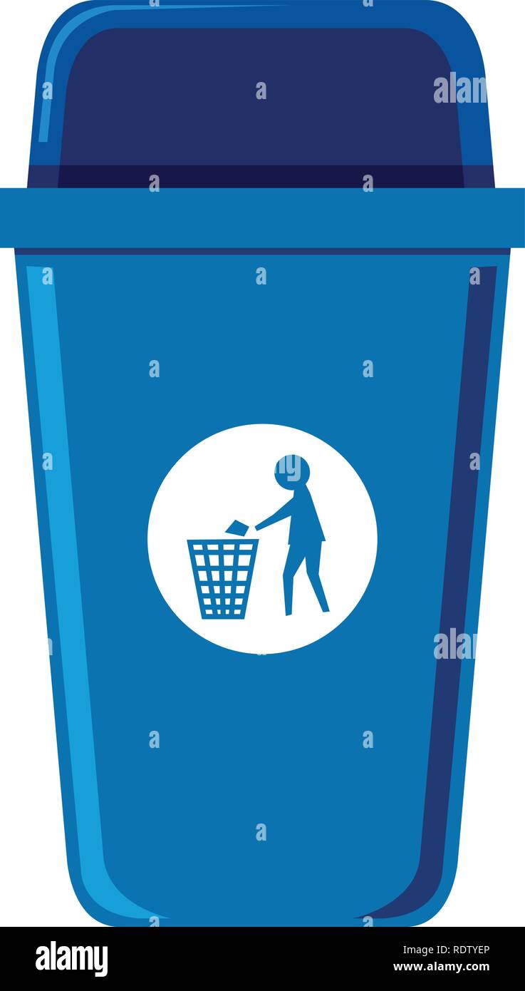 A blue bin on white background illustration Stock Vector Image & Art ...