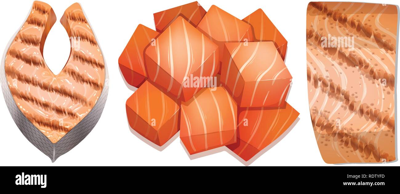 Set of salmon food illustration Stock Vector Image & Art - Alamy