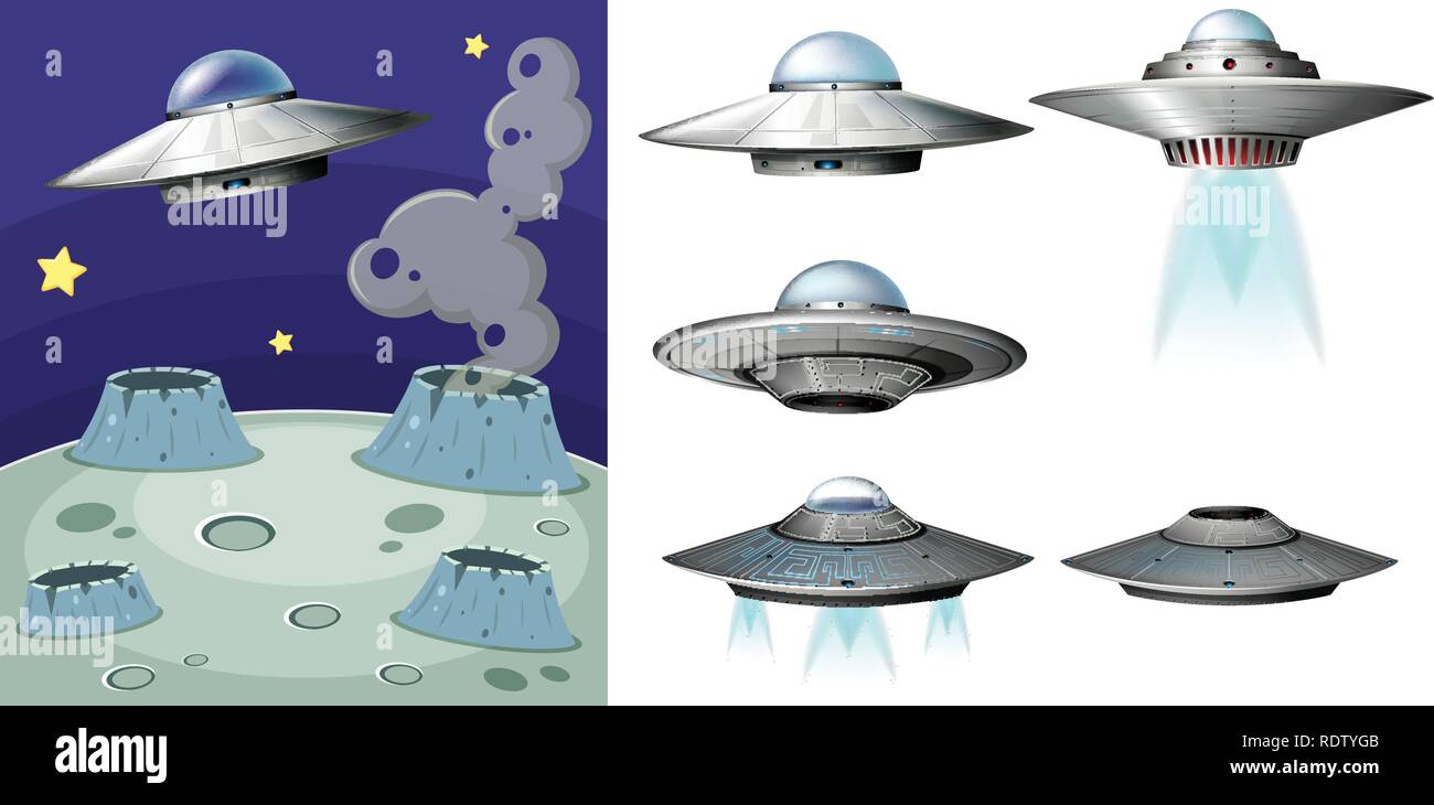 UFO on the space illustration Stock Vector Image & Art - Alamy