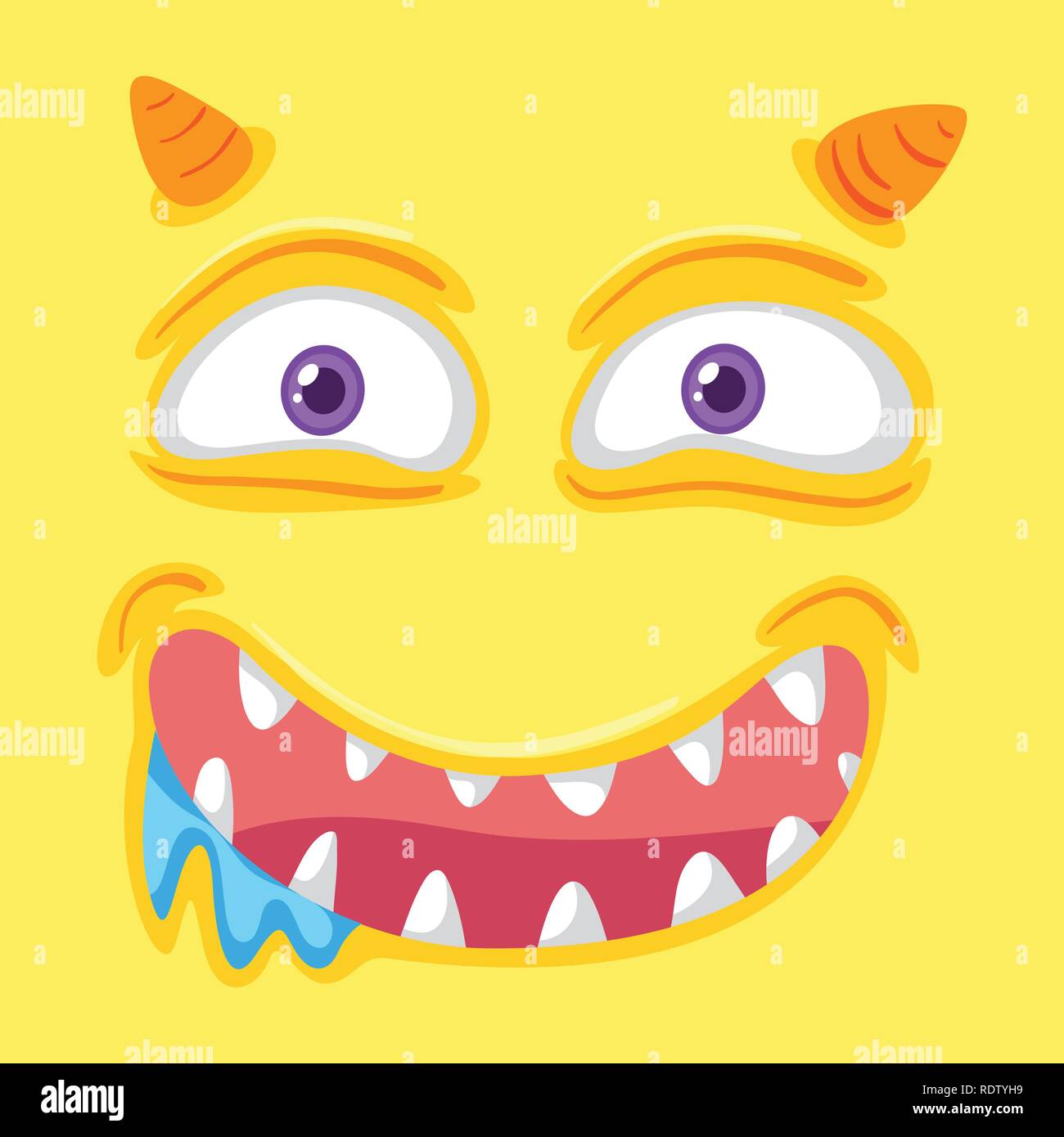 A yellow monster face illustration Stock Vector Image & Art - Alamy