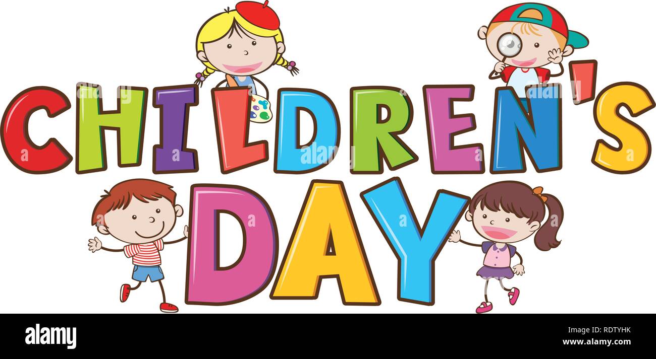 A children's day logo illustration Stock Vector Image & Art - Alamy