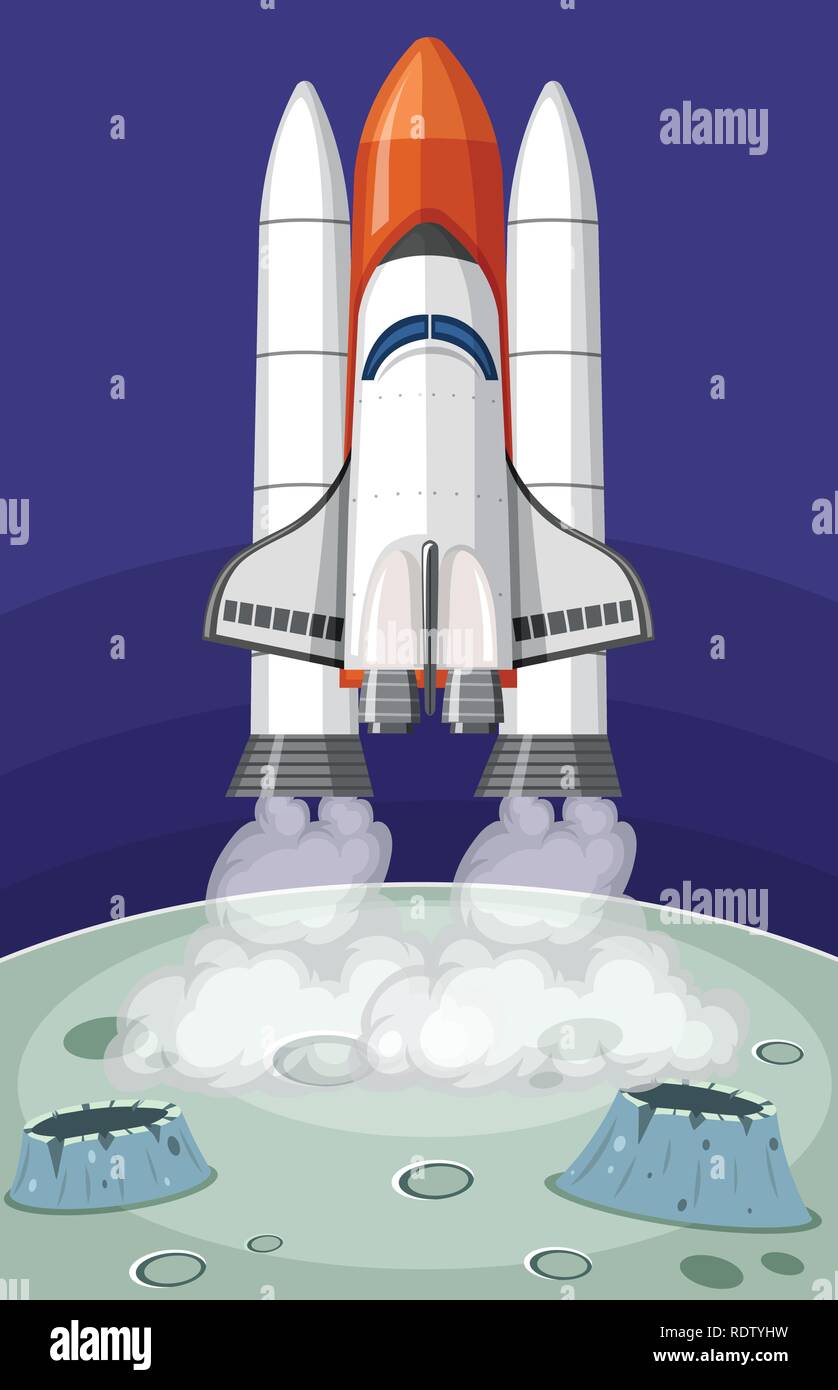 Rocket launch to the space illustration Stock Vector Image & Art - Alamy