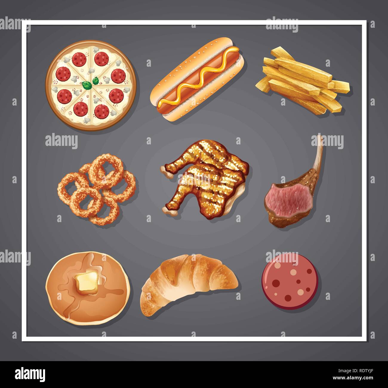 Set of delicious food illustration Stock Vector Image & Art - Alamy