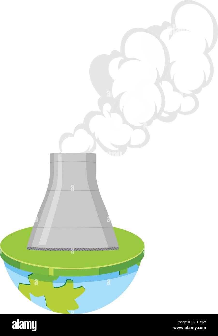 An isolated nuclear power plant illustration Stock Vector Image & Art ...
