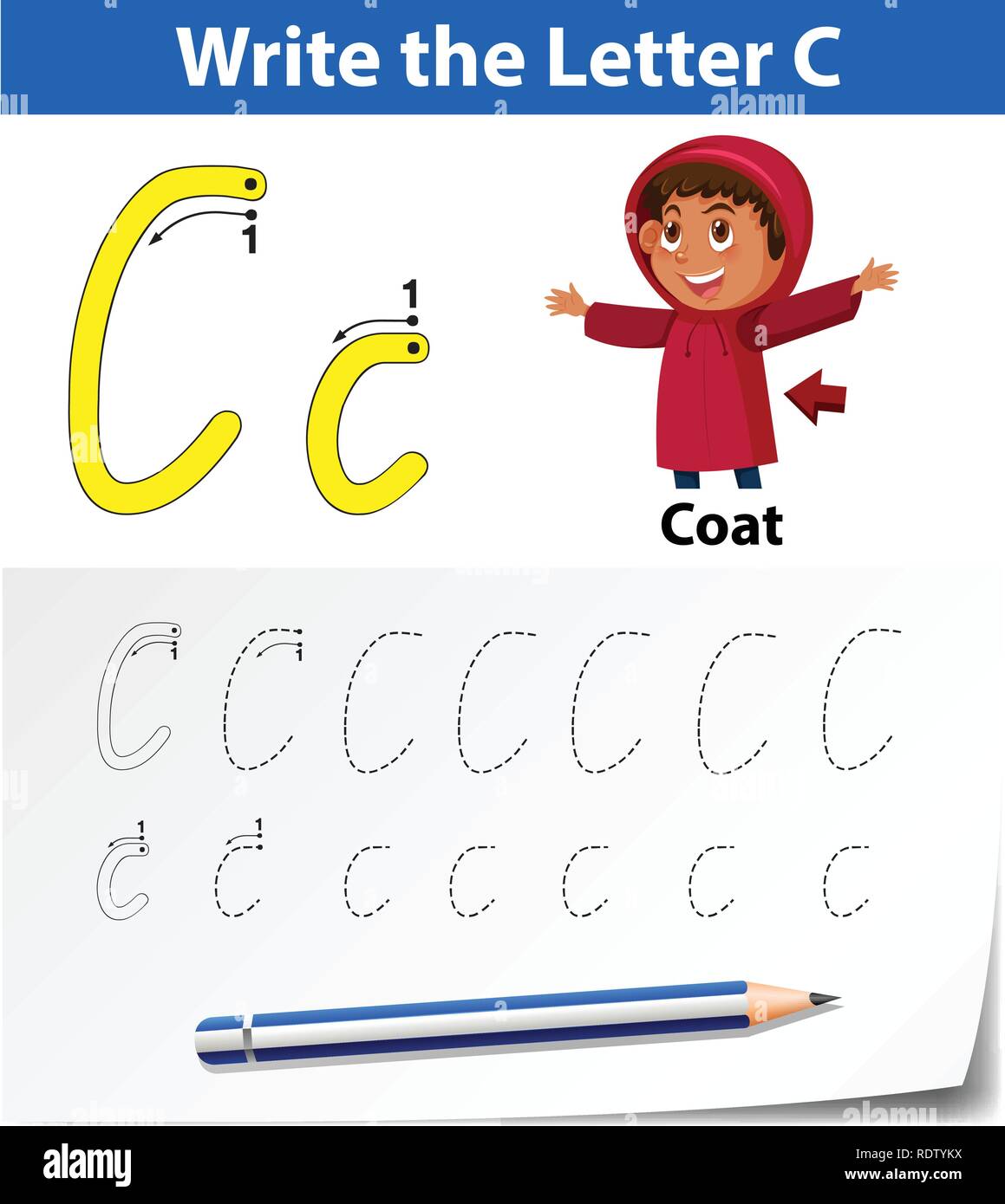 Tracing letter c hi-res stock photography and images - Alamy