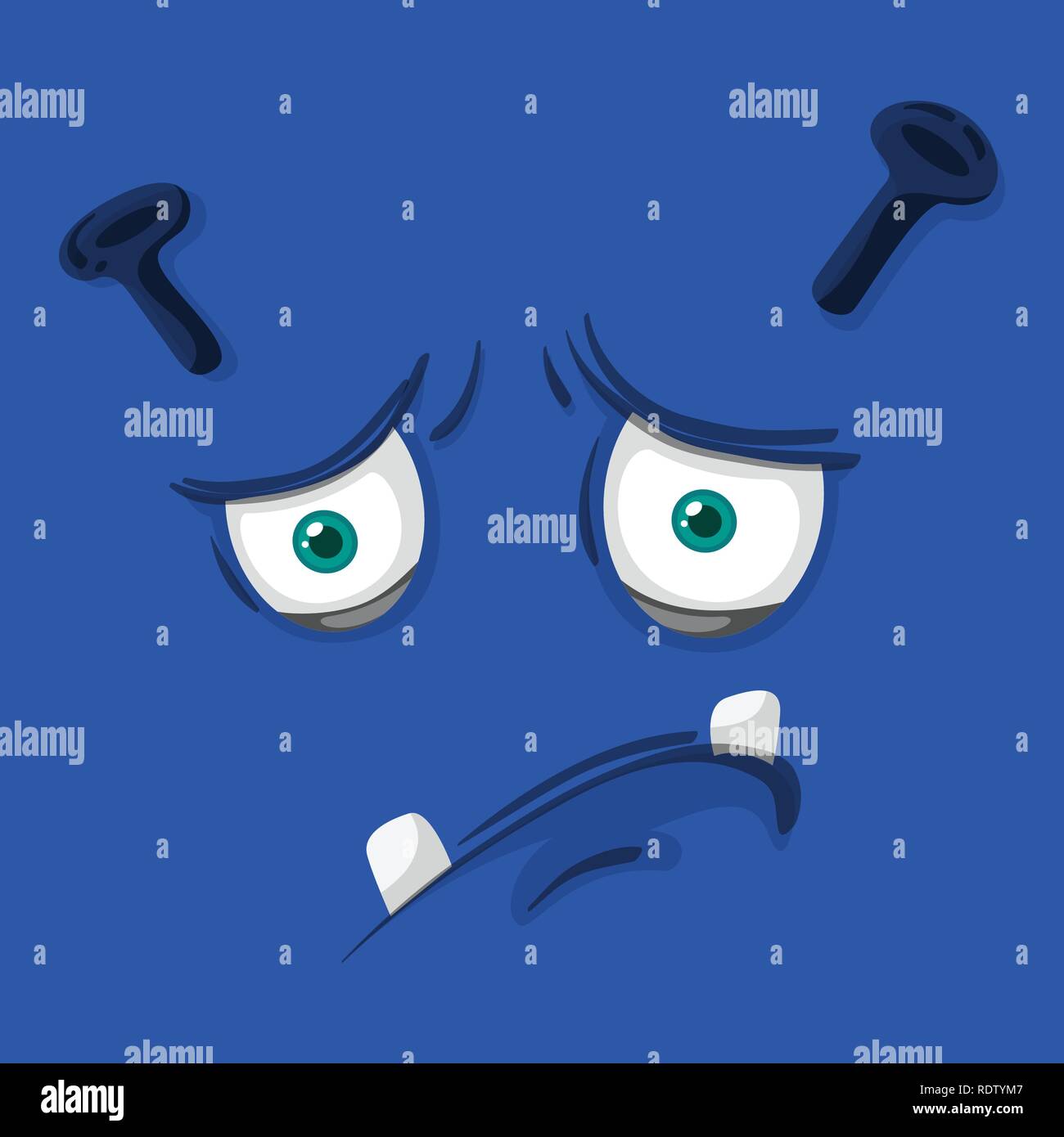 A face of blue monster face illustration Stock Vector Image & Art - Alamy