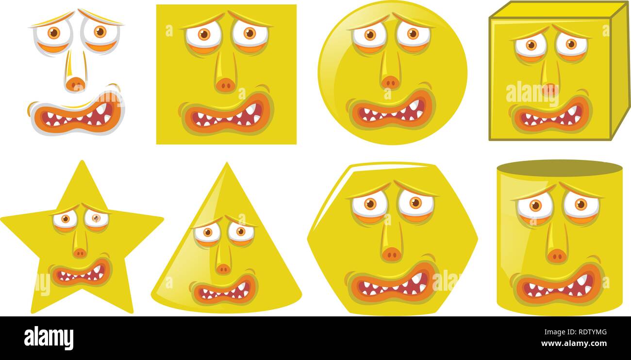 Set of different monster face illustration Stock Vector Image & Art - Alamy