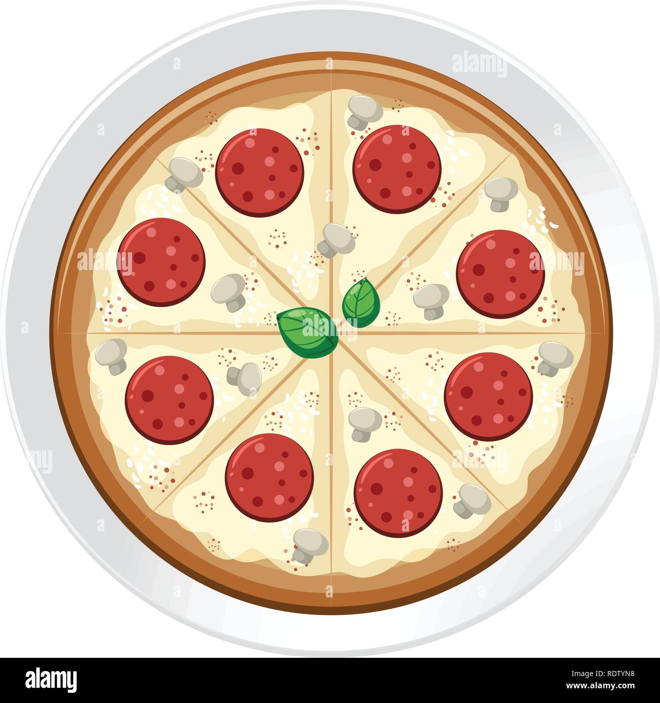 Slice pizza plate Stock Vector Images - Alamy