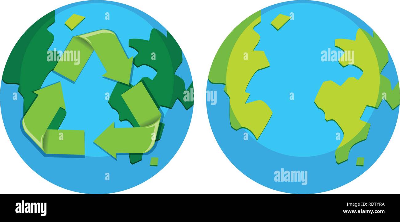 Set of recycle earth logo illustration Stock Vector Image & Art - Alamy