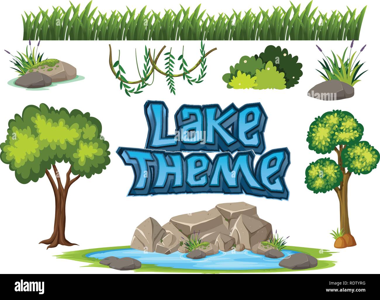 Set of nature element illustration Stock Vector Image & Art - Alamy