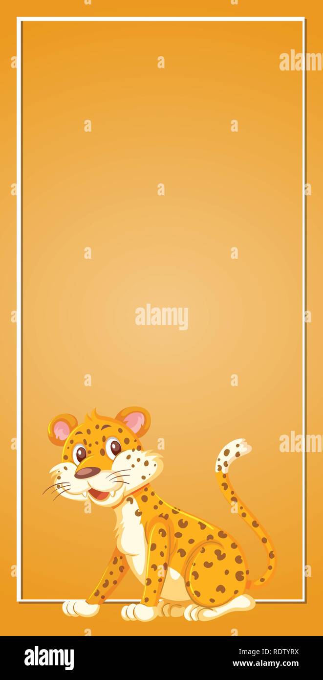 Wild tiger on yellow border illustration Stock Vector Image & Art - Alamy