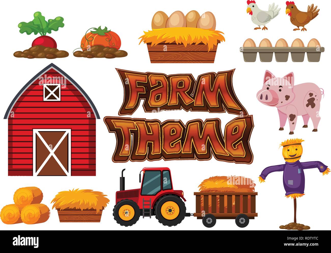 Set of farm element illustration Stock Vector Image & Art - Alamy