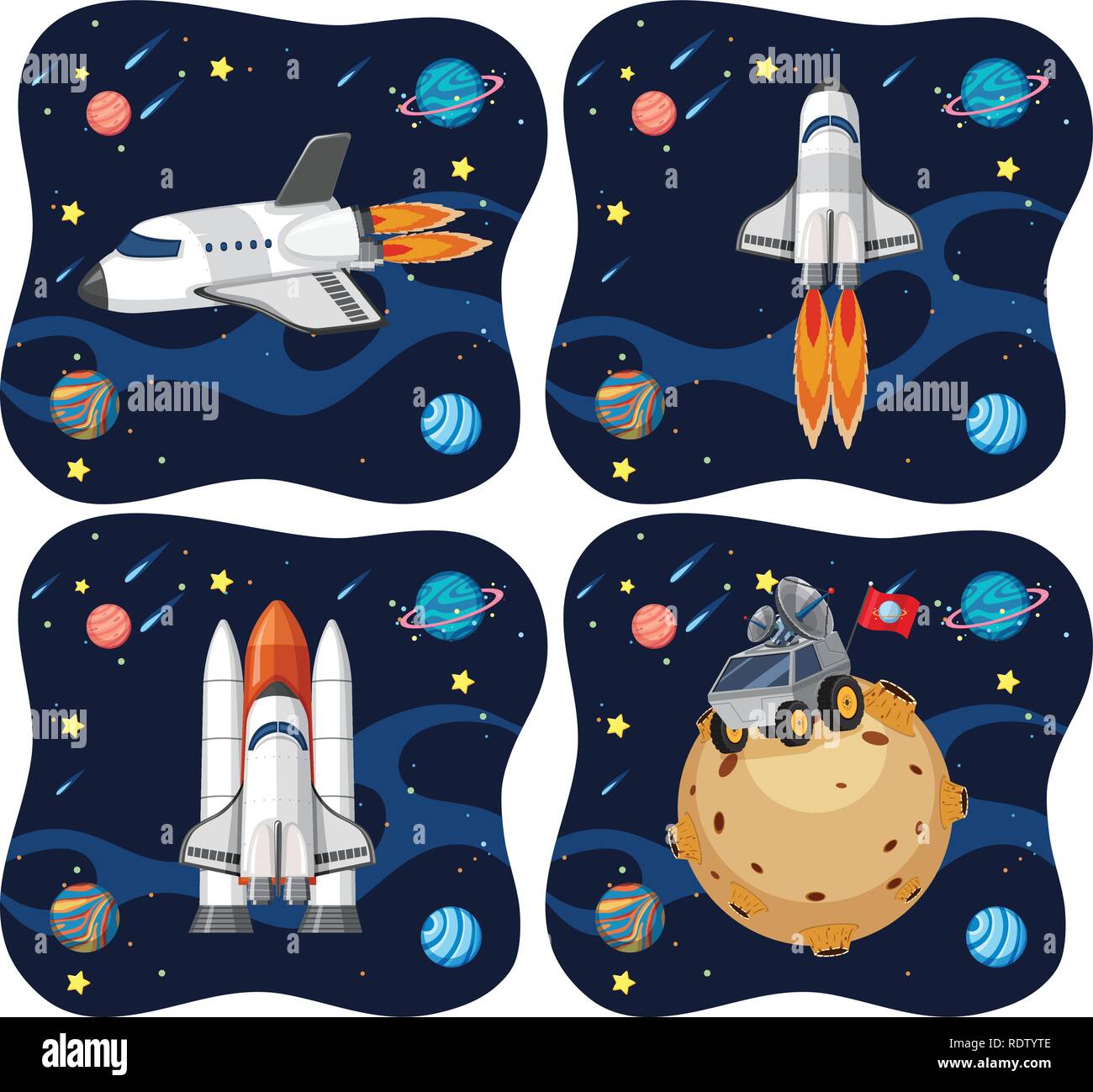 A space rocket in space illustration Stock Vector Image & Art - Alamy