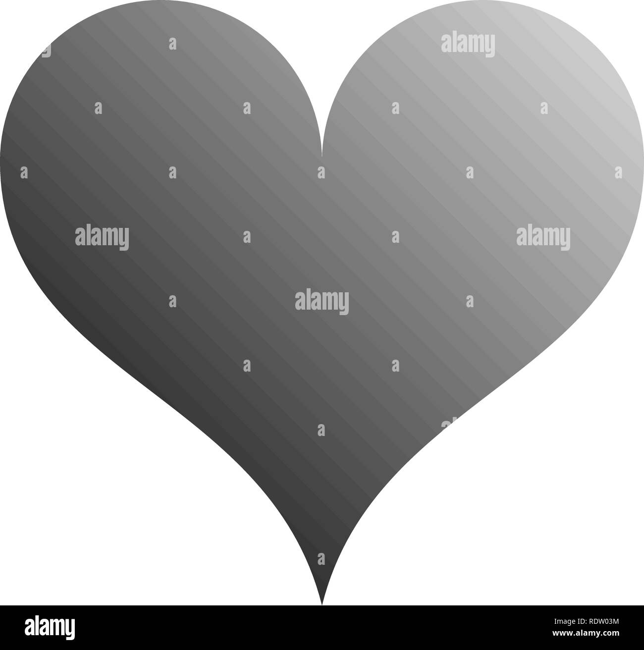 Heart symbol icon - medium gray gradient, isolated - vector ...