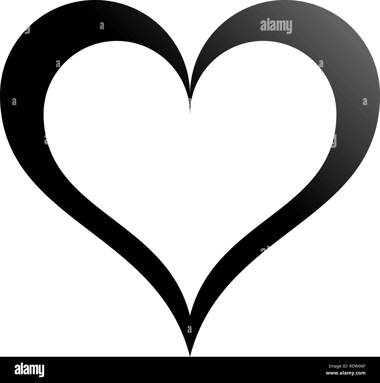 Heart symbol icon - black outlined gradient, isolated - vector ...
