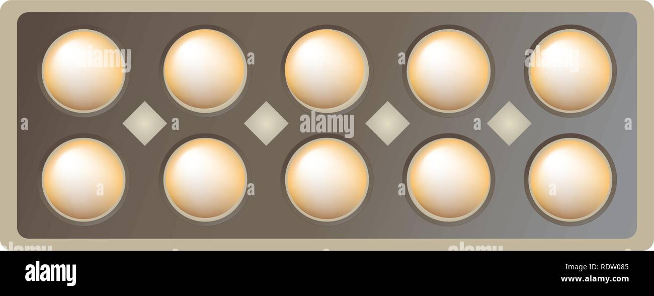 Top View of egg and paper tray vector and illustration Stock Vector ...