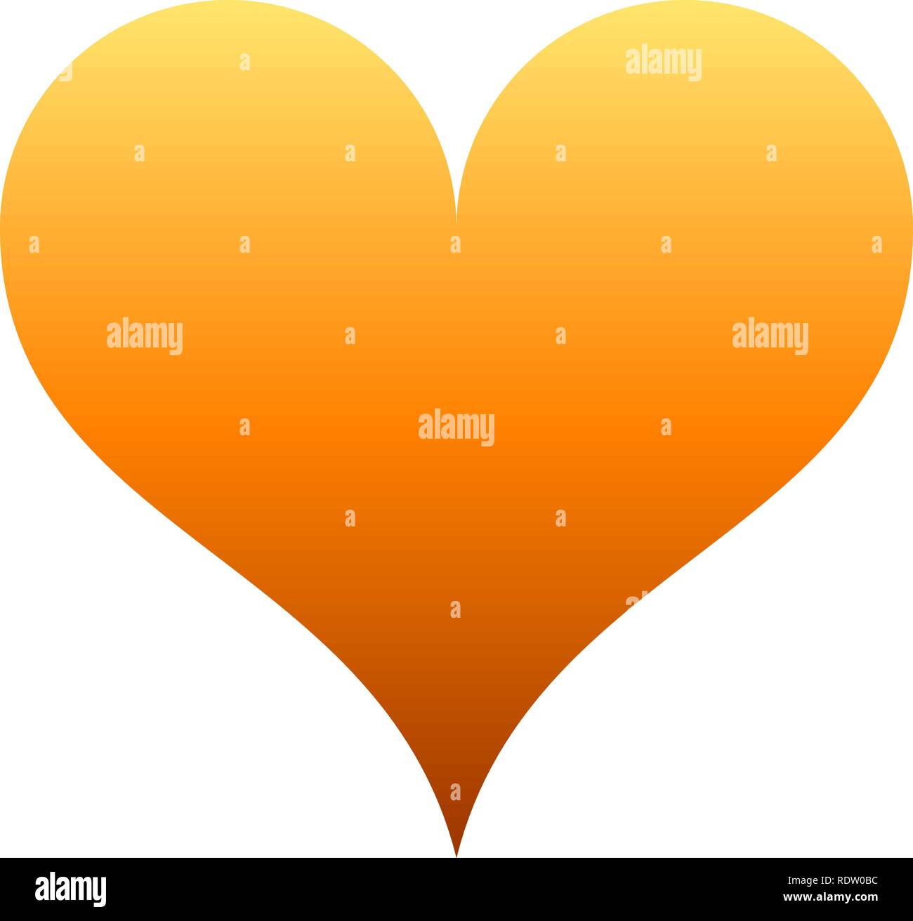 Heart symbol icon - orange gradient, isolated - vector illustration ...