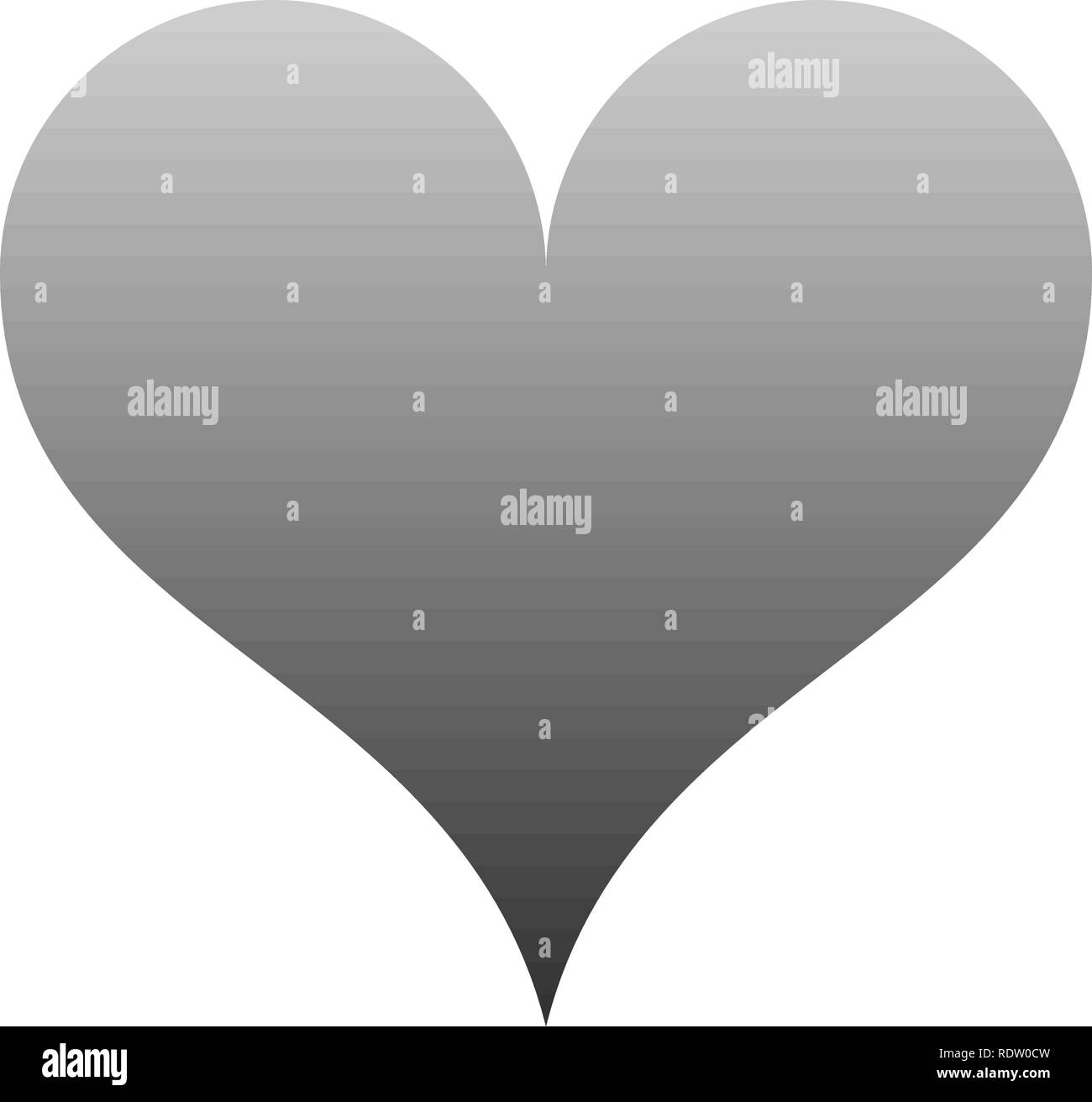 Heart symbol icon - medium gray gradient, isolated - vector ...