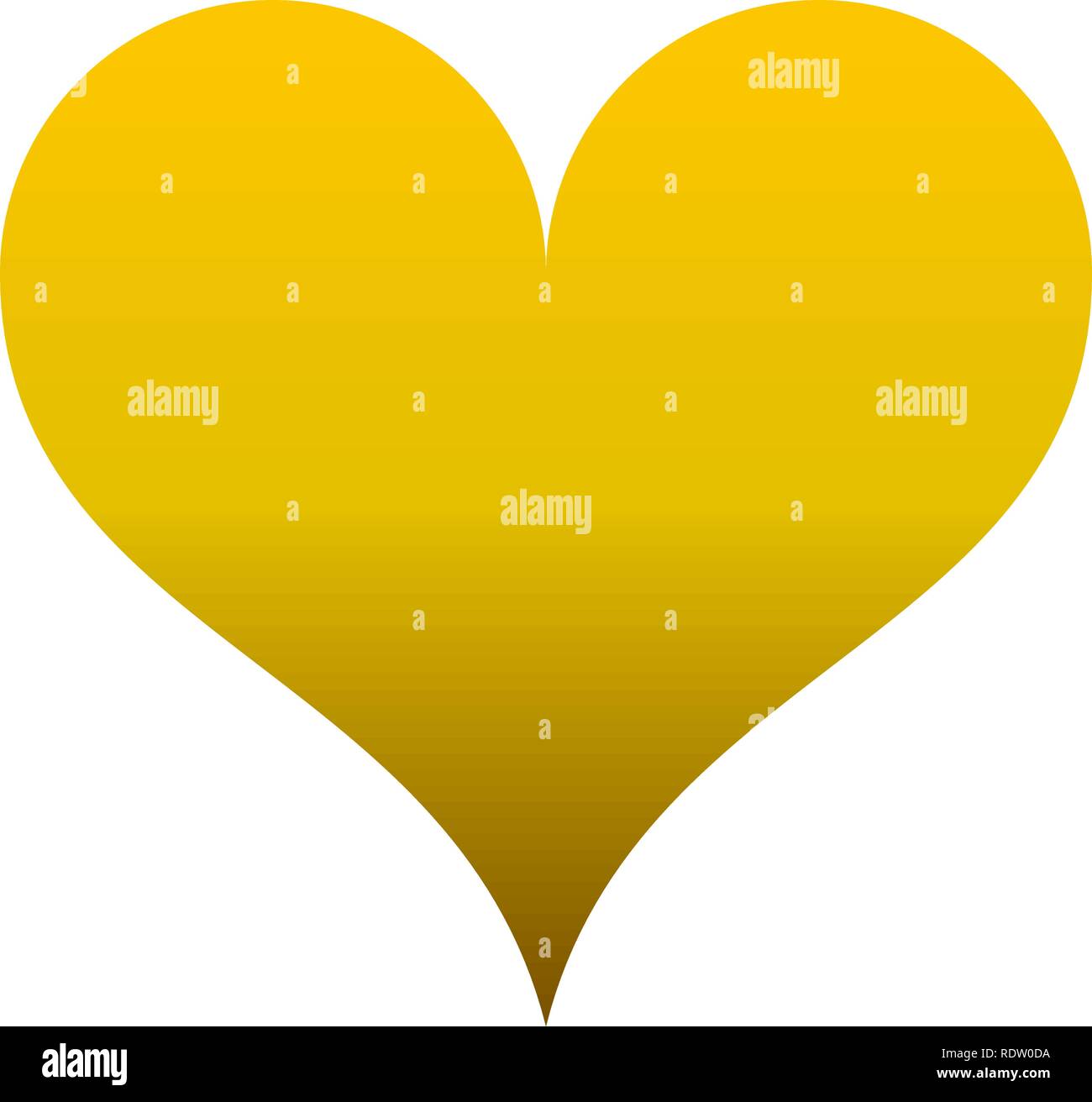 Heart symbol icon - golden gradient, isolated - vector illustration ...