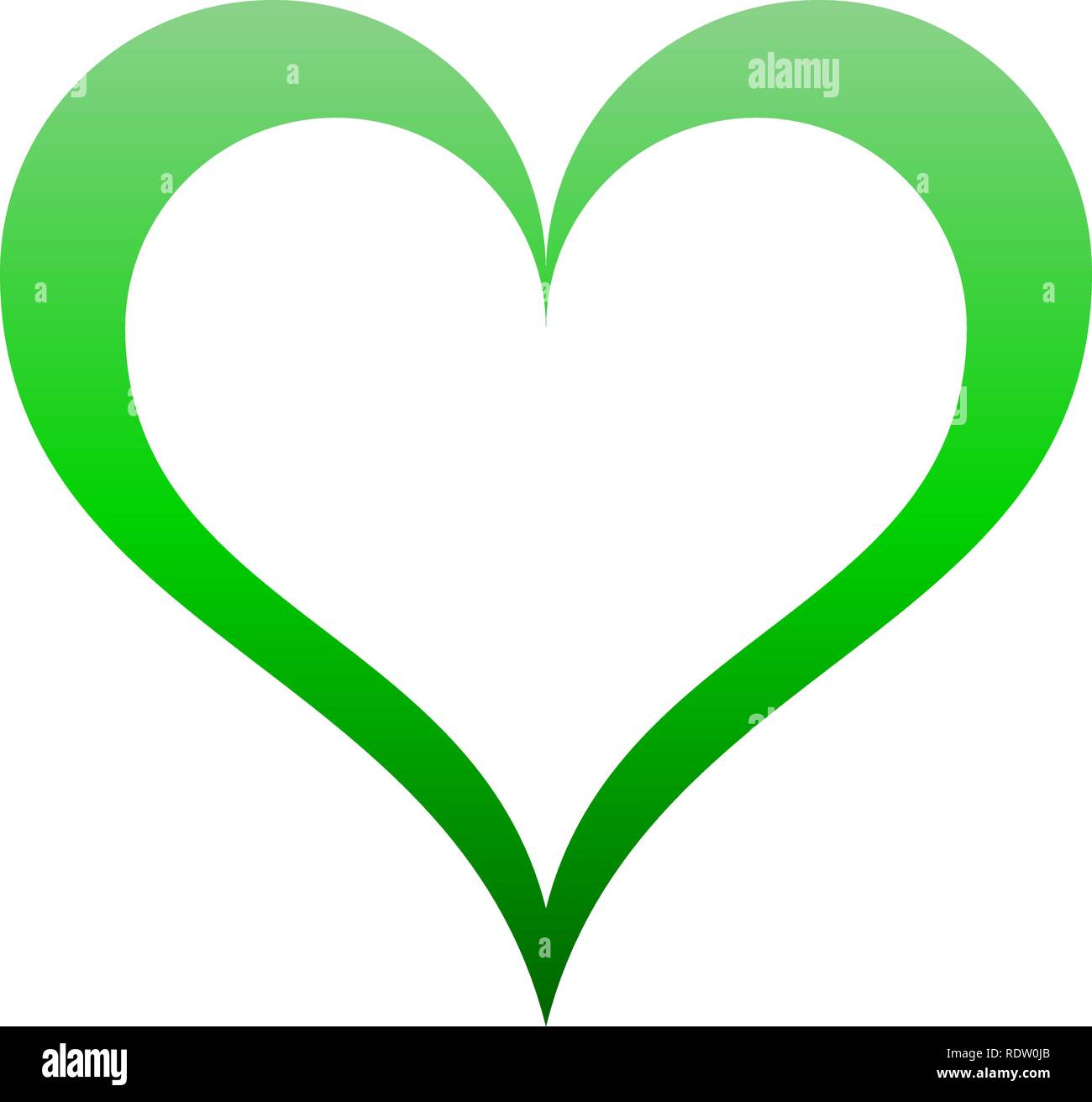 Heart symbol icon - green outlined gradient, isolated - vector ...