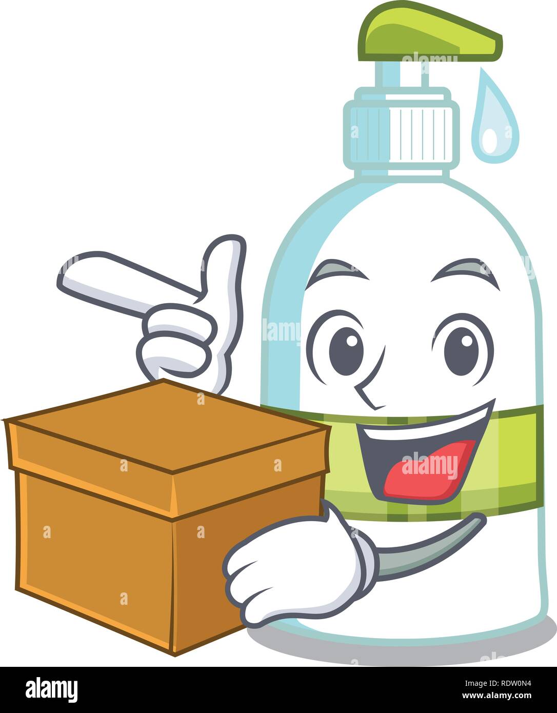 With box liquid soap in a cartoon basket Stock Vector Image & Art - Alamy
