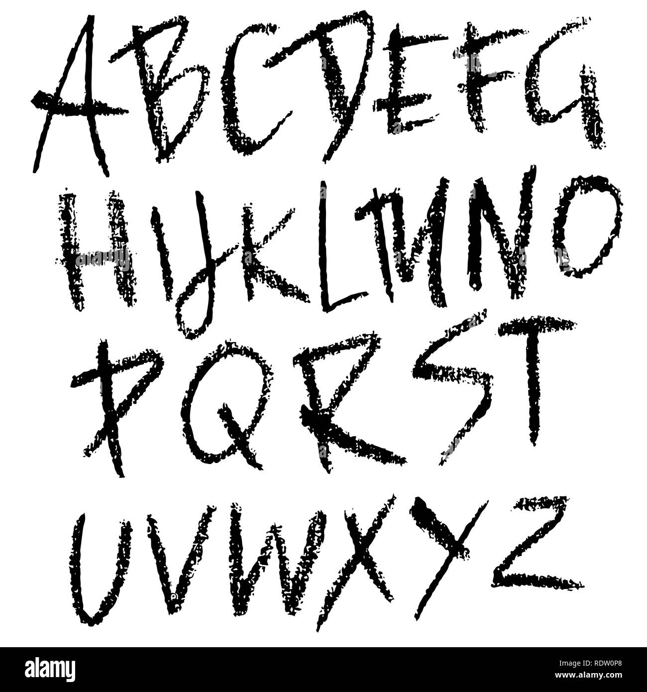 Chalk textured font. Grunge script on chalkboard. Vector calligraphy ...