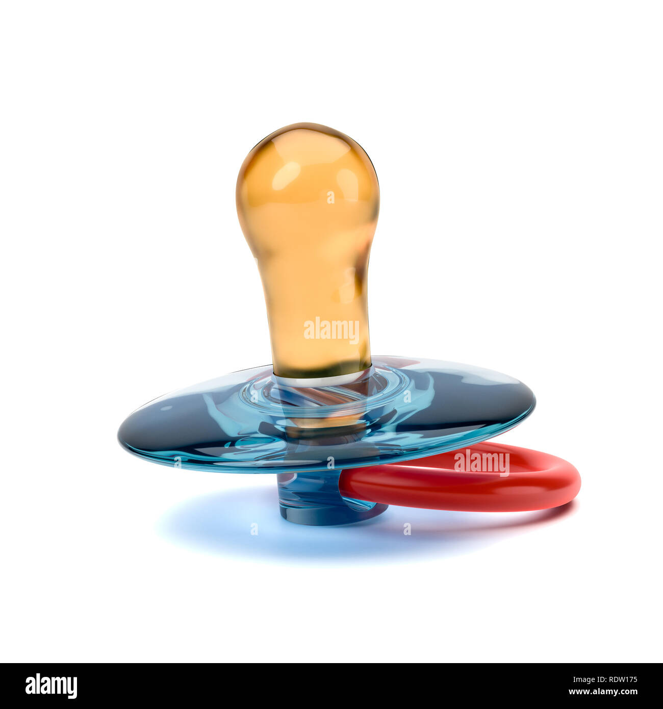 Blue and Red Baby's Pacifier on White Background, 3D Illustration Stock ...