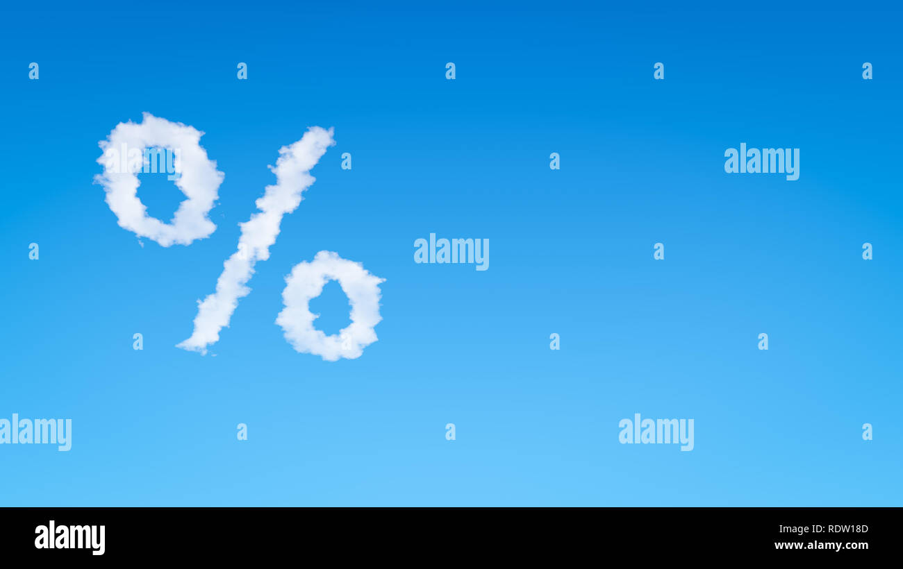 Percent Sign Symbol Shape Cloud in the Blue Sky with Copyspace Stock ...