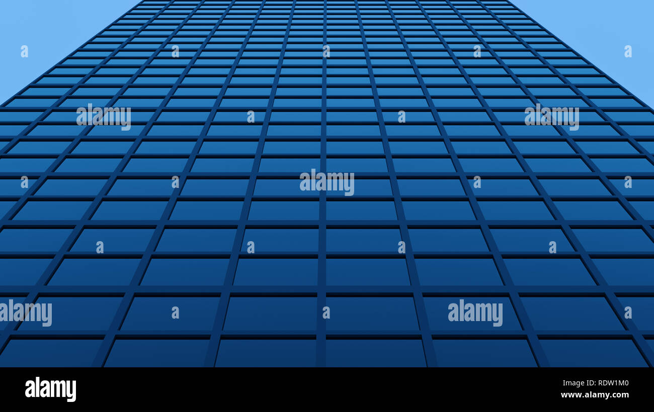 Blue Glass Skyscraper Facade 3D Render Stock Photo - Alamy