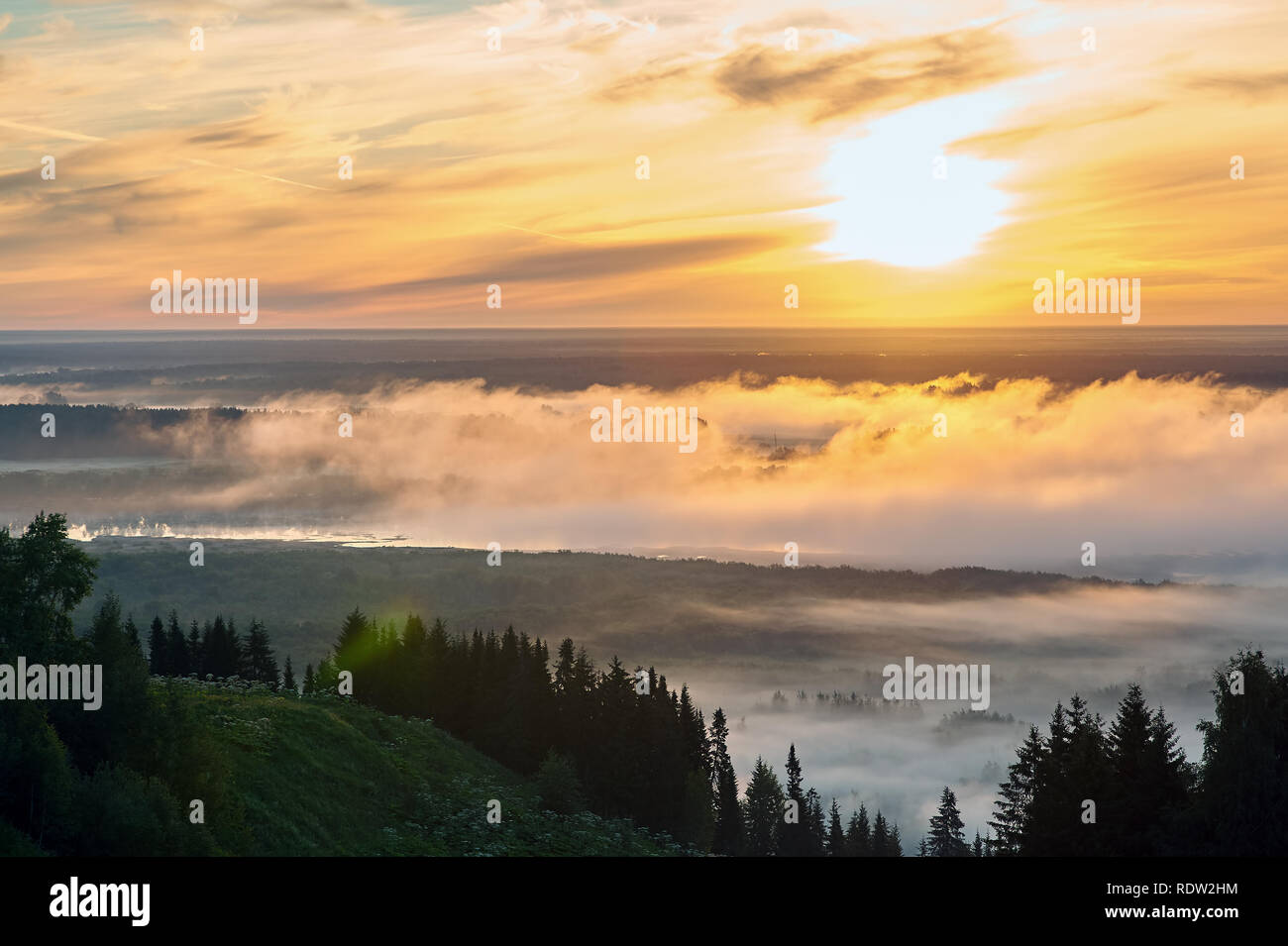 Landscape in Russia at sunrise Stock Photo - Alamy