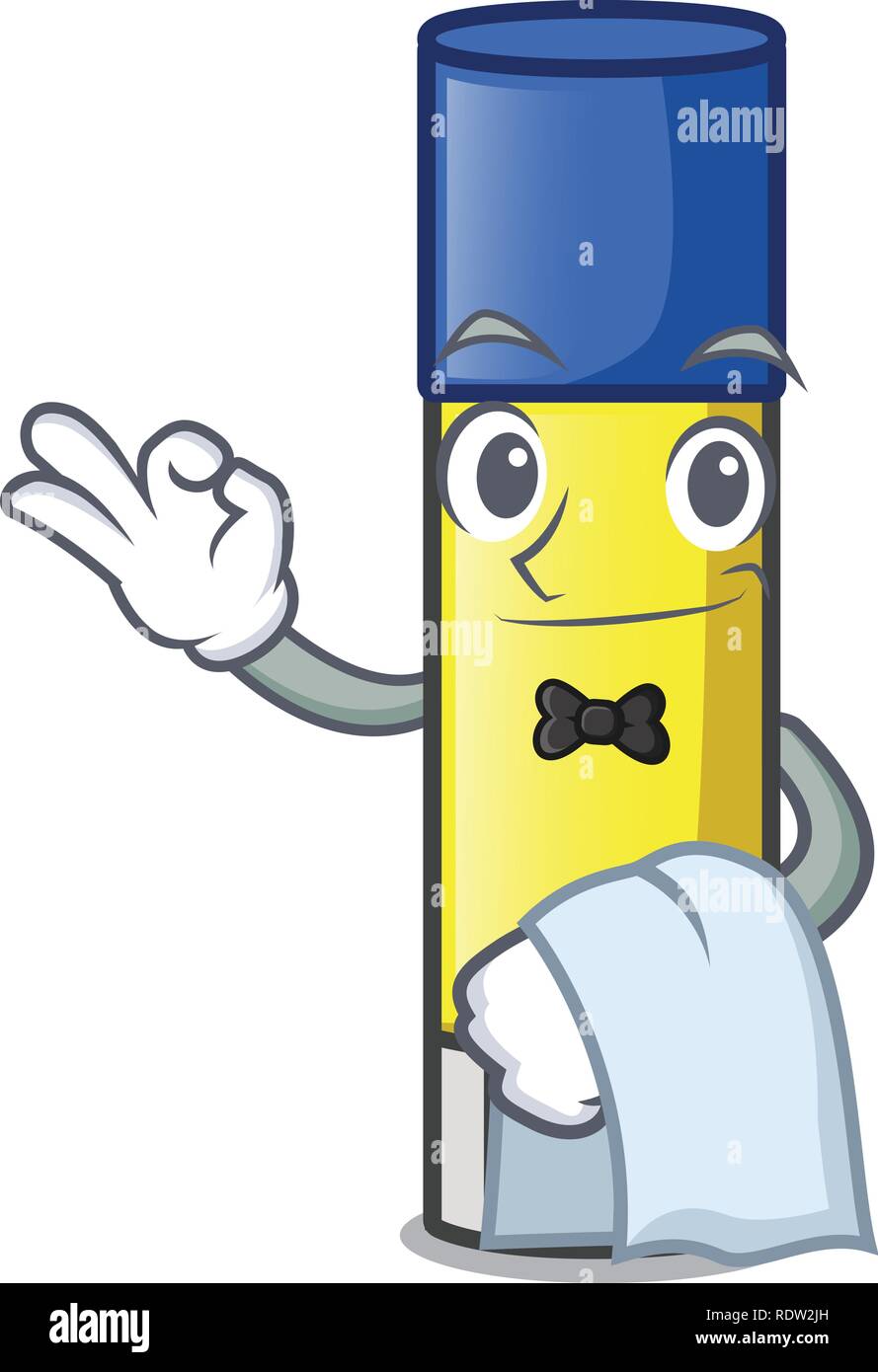 Waiter glue stick isolated on the mascot Stock Vector Image & Art - Alamy