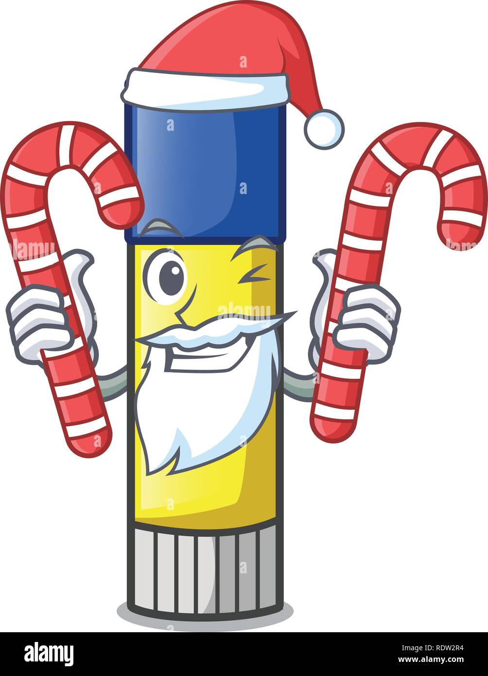 Santa with candy cute cartoon on the glue stick Stock Vector Image ...