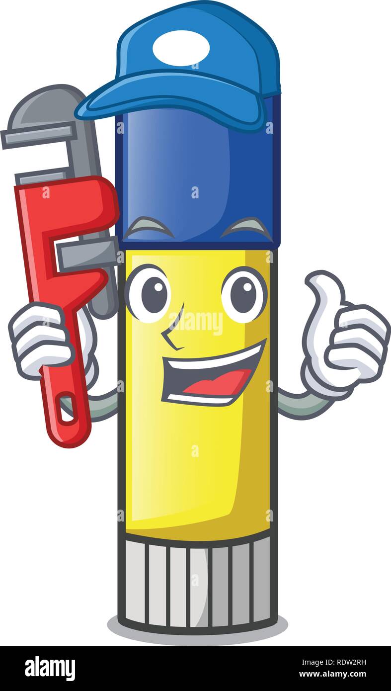 Plumber cute cartoon on the glue stick Stock Vector Image & Art - Alamy