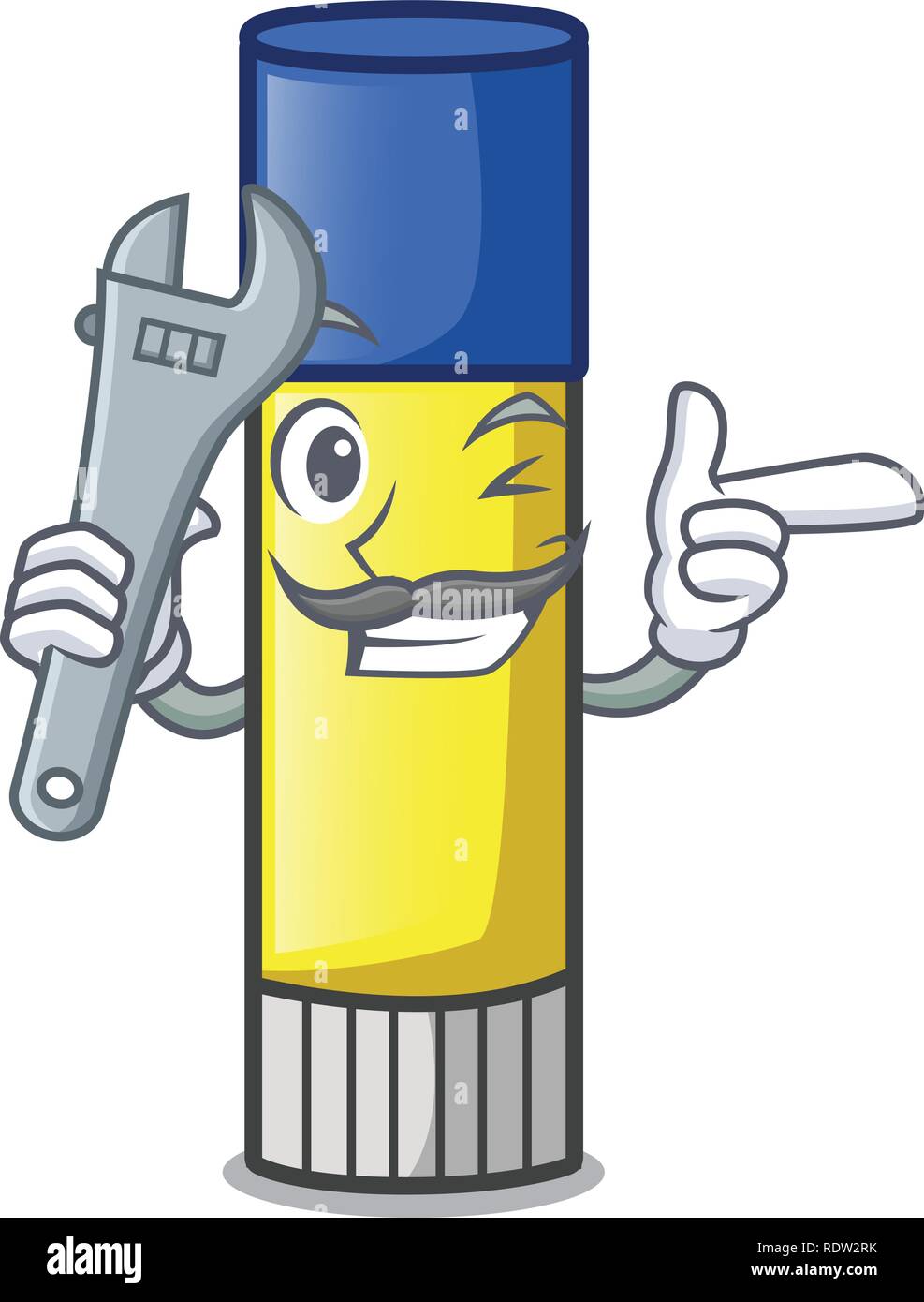 Mechanic cute cartoon on the glue stick Stock Vector Image & Art - Alamy