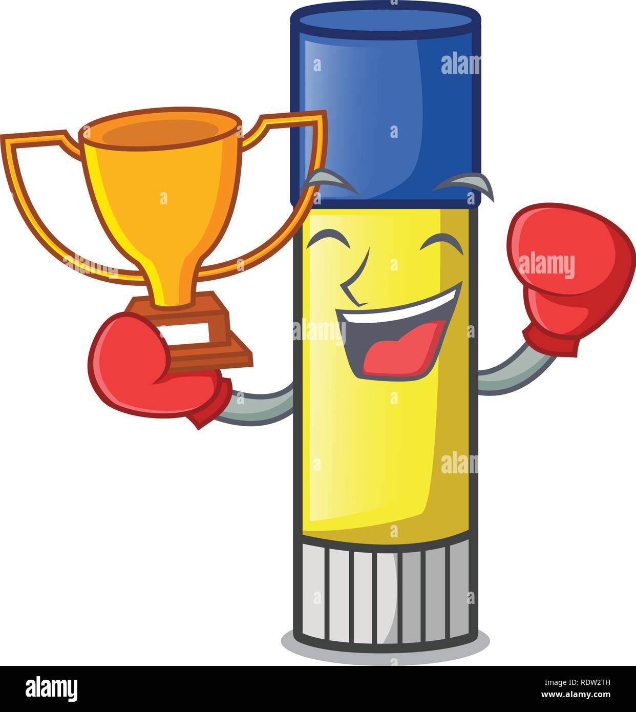 Boxing winner cute cartoon on the glue stick Stock Vector Image & Art ...