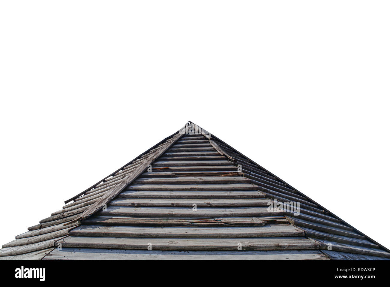 Wooden old rusty roof pattern isolated on white background Stock Photo ...