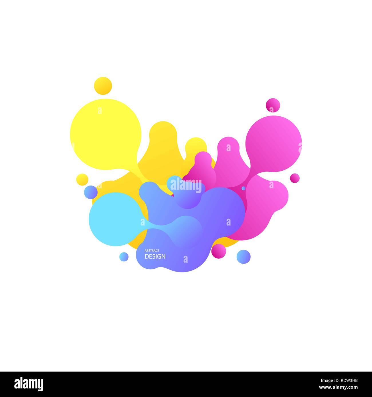 Abstract Geometric Shapes Liquid Gradient Banners Isolated On White