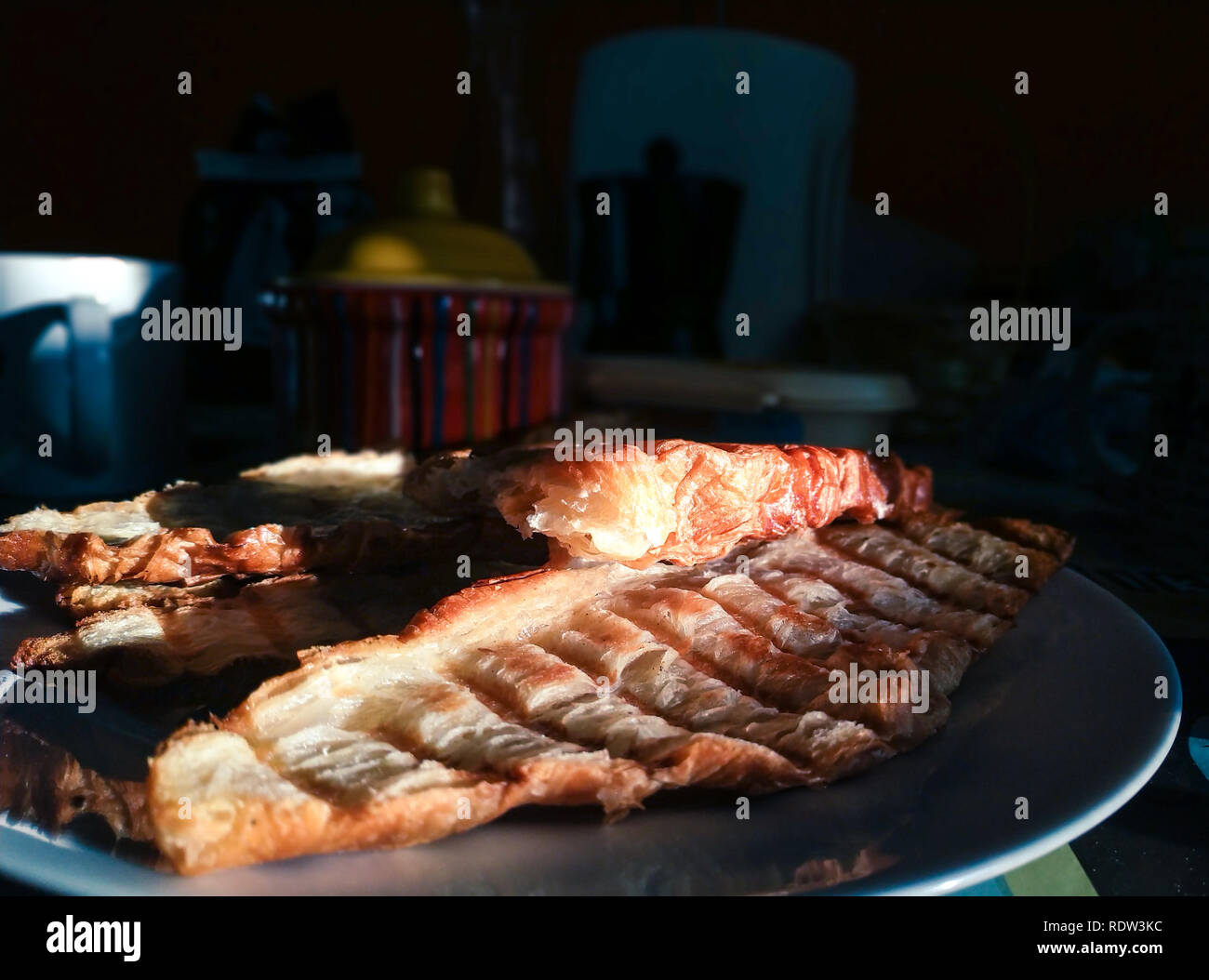 Freshly baked and toasted breakfast, french croissant Stock Photo - Alamy