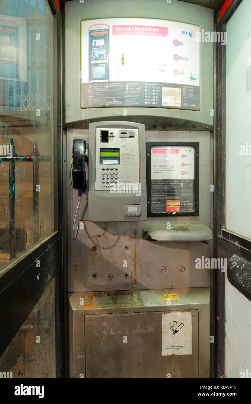 Old telephone box interior hi-res stock photography and images - Alamy