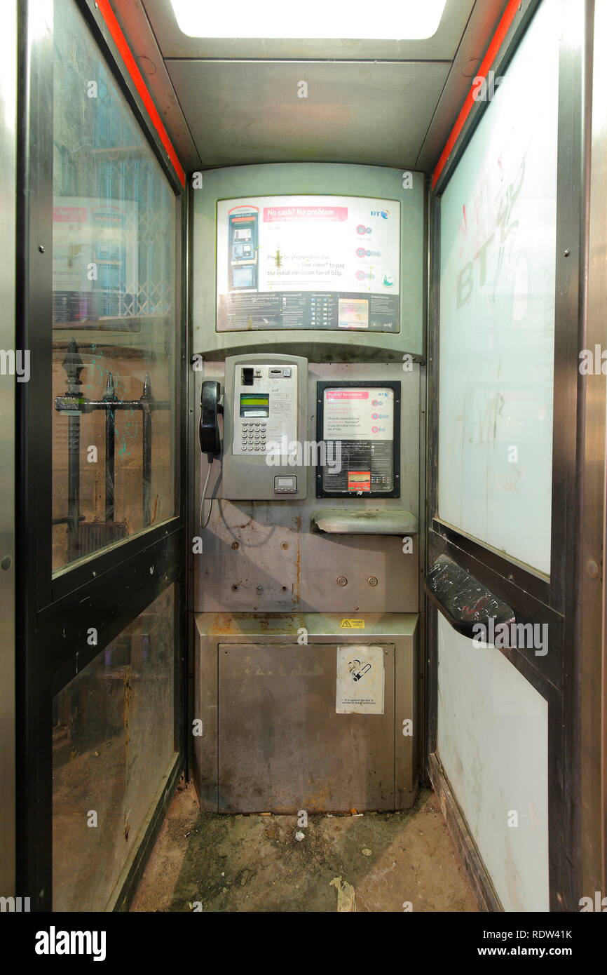 Old telephone box interior hi-res stock photography and images - Alamy