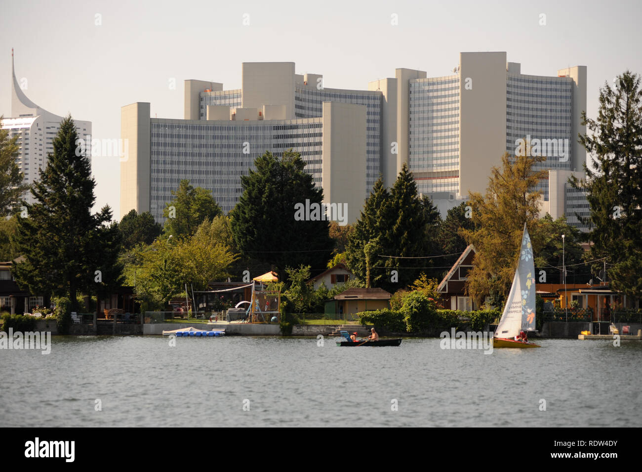 Vienna water sport on the Danube river Stock Photo - Alamy