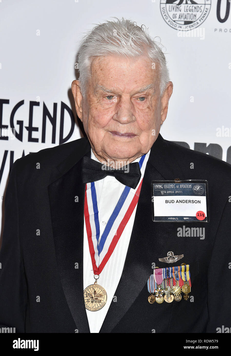 BEVERLY HILLS, CA - JANUARY 18: Bud Anderson arrives at the 16th Annual ...