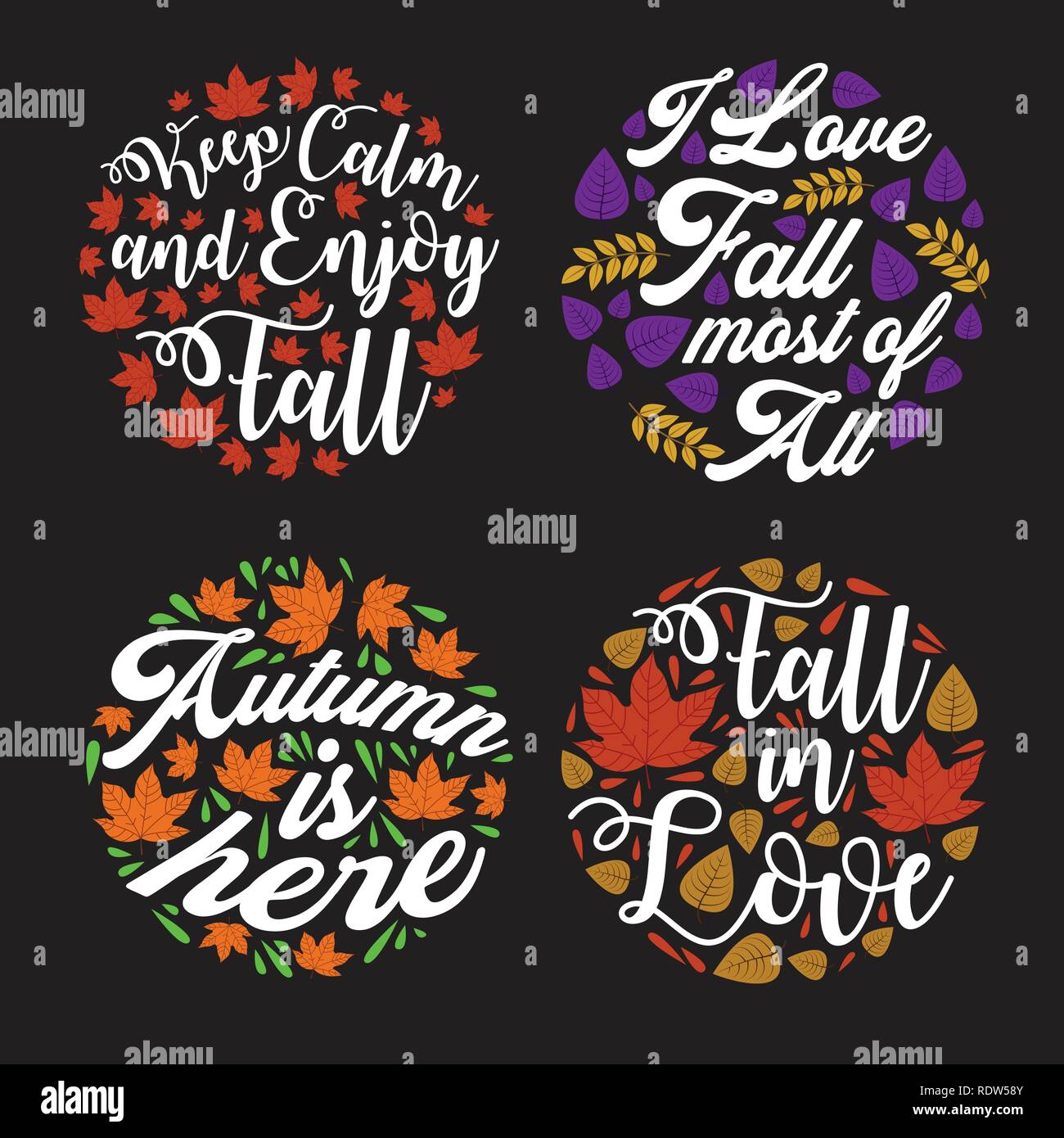 Autumn Quote and Saying, Best for Print Design like poster, t shirt and ...