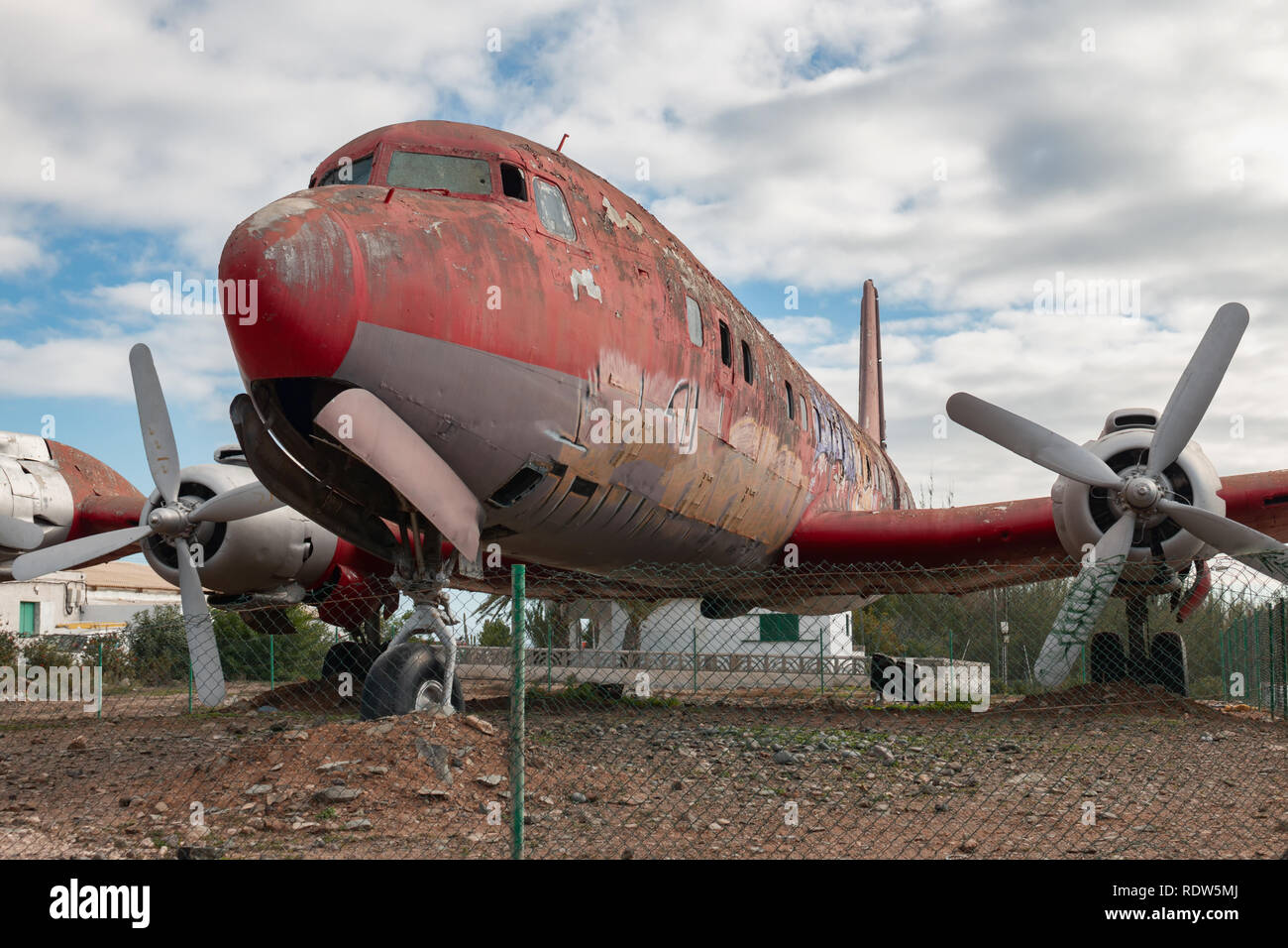 Old dilapidated plane on the ground Stock Photo - Alamy