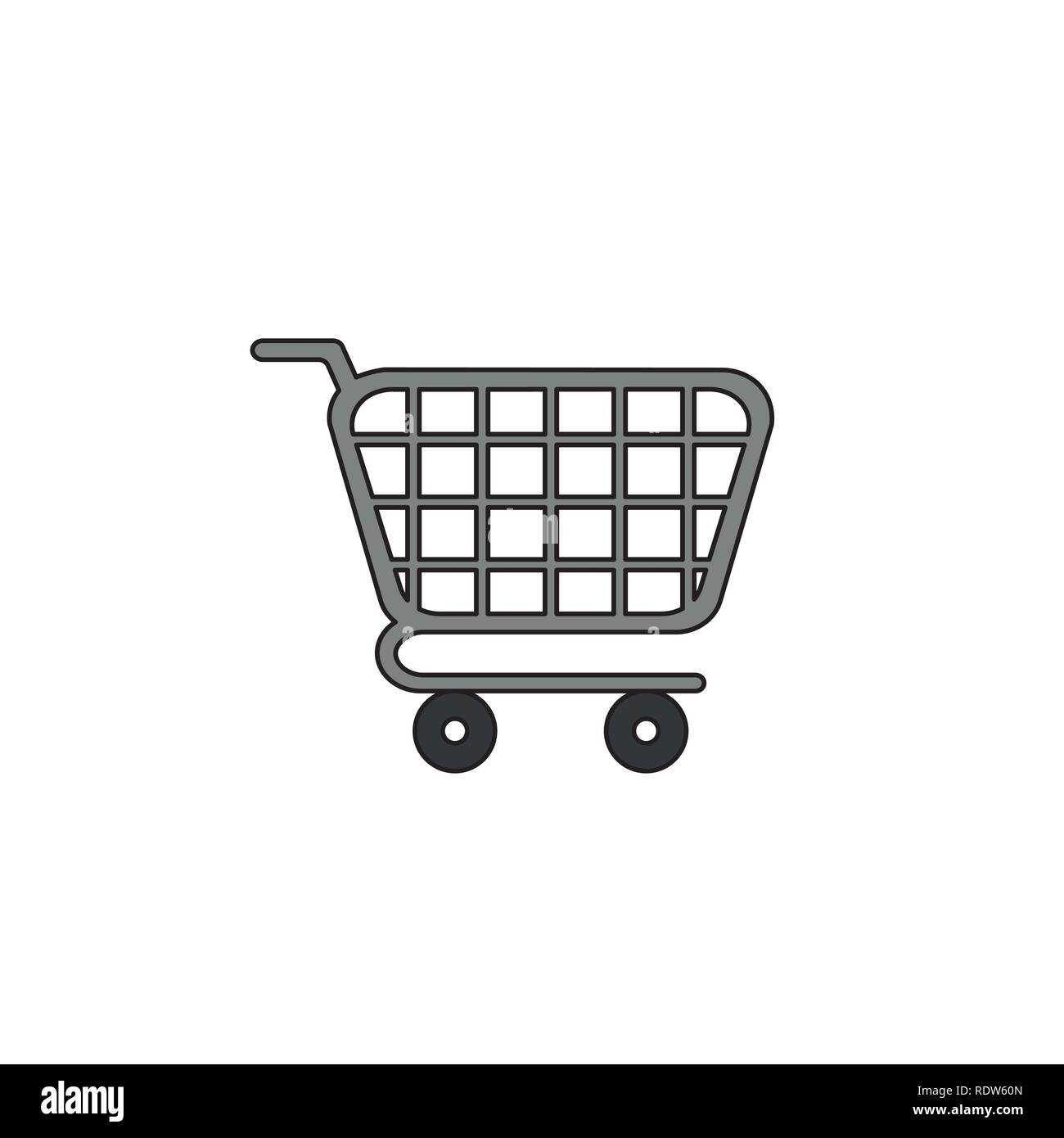 Vector illustration icon concept of shopping cart. Colored and black ...