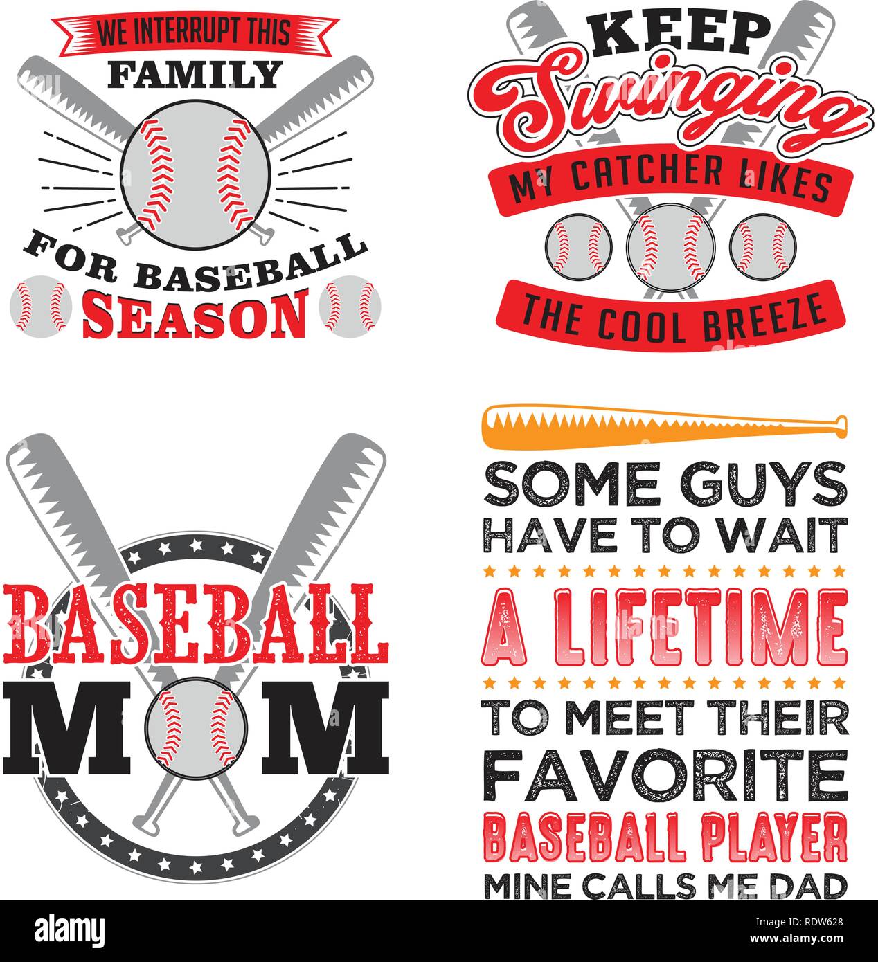 Baseball Quote and Saying Set, best for print design Stock Vector Image ...