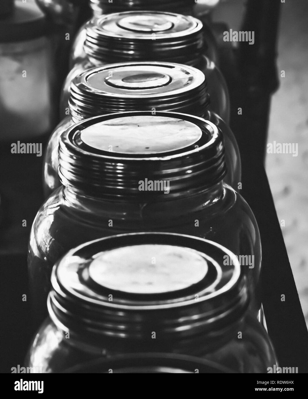 shiny lids of glass jar Stock Photo - Alamy